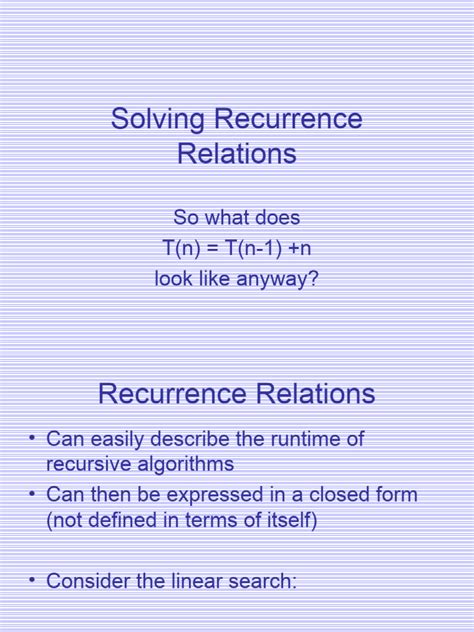 Csc413 Recurrencerelations Substitution Pdf Mathematical Analysis Algorithms And Data