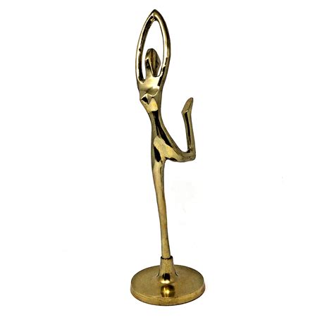 Vintage Mcm Brass Ballerina Sculpture Abstract Nude Woman Dancer