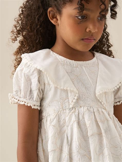 Buy Angel And Rocket Natural Aurora Floral Embroidered Dress From The