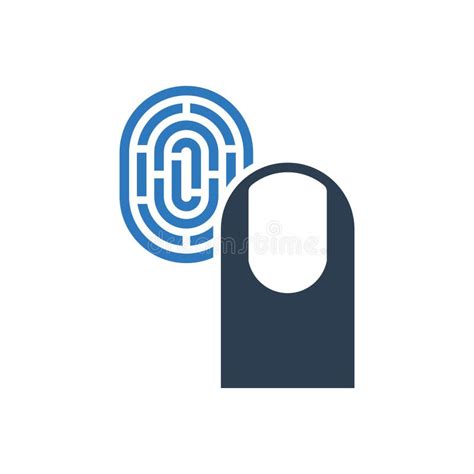 Biometric Fingerprint Password With Padlock Icon Security Concept Stock Illustration