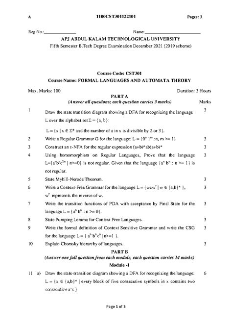 cst301 qp flat 1100cst page 1 of 3 course code cst course name