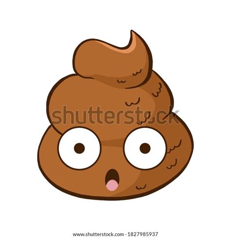 Vector Kawaii Shocked Poop Emoji Awkward Stock Vector Royalty Free