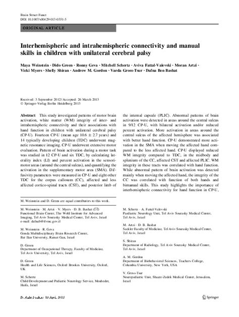 Pdf Mapping Corticospinal Tract Projection Patterns In Unilateral