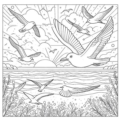 갈매기 색칠 공부 Kr에서 무료 색칠 공부