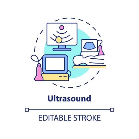 Echografie Concept Icoon Lichaamsonderzoek Techniek Diagnostische