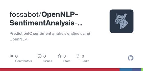Github Fossabotopennlp Sentimentanalysis Template Predictionio