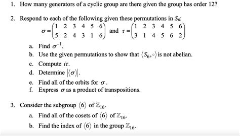 Solved 1 How Many Generators Of A Cyclic Group Are There