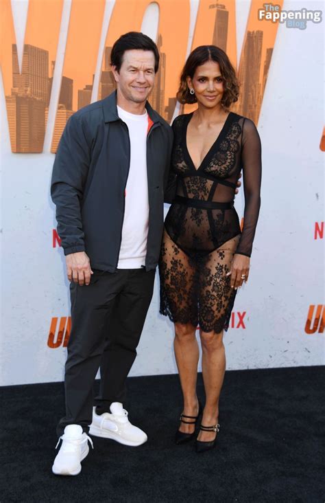 Halle Berry Looks Hot In A See Through Lace Dress At The Premiere Of