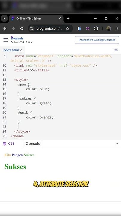 5 Cara Mudah Gunain Css Selector Dalam 1 Menit Css 8 Css Cssselector Belajarcss
