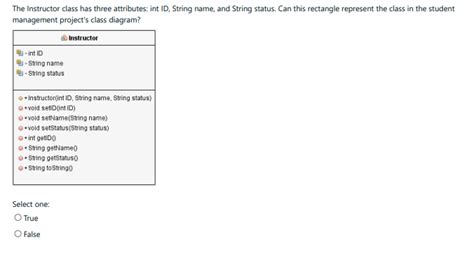 Solved The Instructor Class Has Three Attributes Int Id