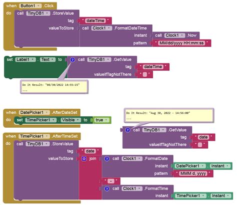 Date And Time Recording MIT App Inventor Help MIT App Inventor Community