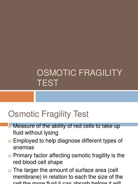 Osmotic Fragility Test