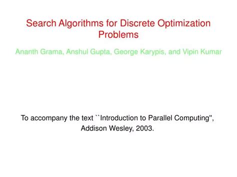 PPT Search Algorithms For Discrete Optimization Problems PowerPoint Presentation ID