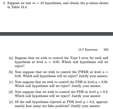 Solved 0 031 Null Hypothesis P Value H01 0 0011 H02 H03