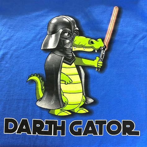 Darth Gator Mens Blue Light Saber T Shirt Size Xl Gildan Blue Man