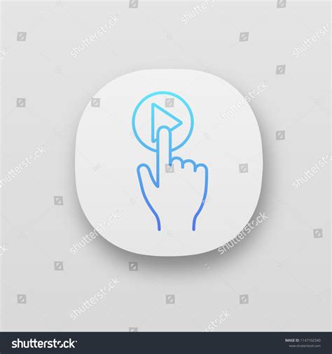 Play Button Click App Icon Uiux Stock Vector Royalty Free 1147102340 Shutterstock