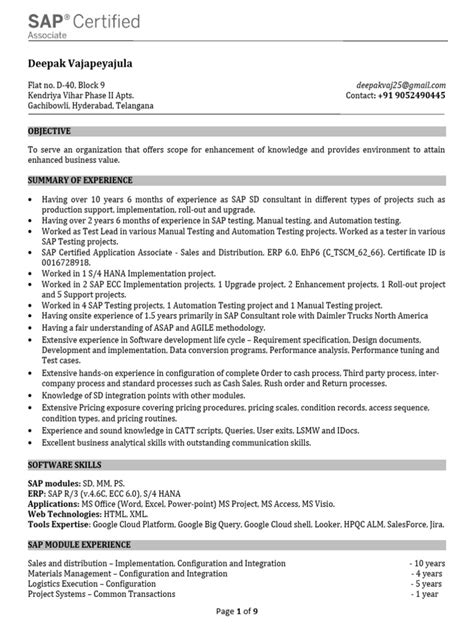 Resume Deepak V Pdf Software Testing Systems Engineering