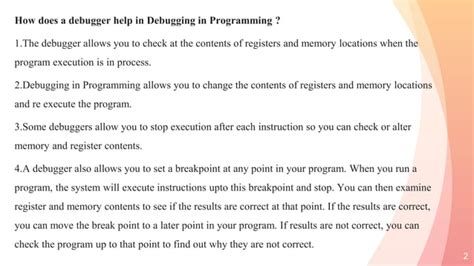 Dynamic Debugging In 8085 Microprocessor Pptx
