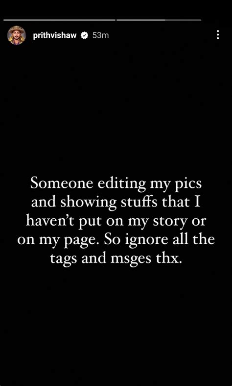 Prithvi Shaw Issues Clarification After Post With Wifey Goes Viral On