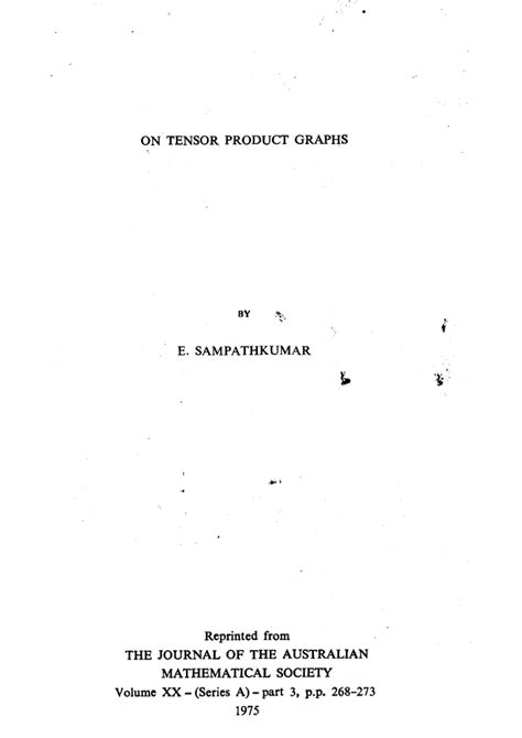 PDF On Tensor Product Graphs