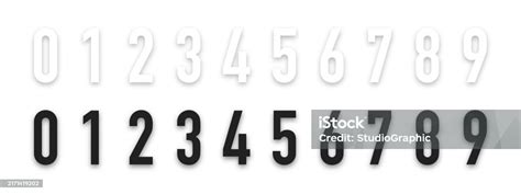 1에서 10까지 창의적인 흰색과 검은색 로고 디자인 세트 종이 접기 숫자 알파벳 문자 글꼴 와 그림자 추상 숫자 디자인 벡터 일러스트 레이 션 2에 대한 스톡 벡터 아트 및