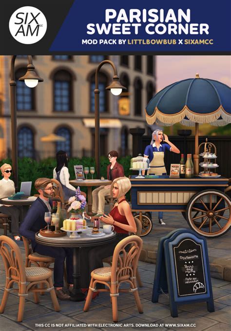 Parisian Sweet Corner Sims 4 Mod Pack Sixamcc X Littlbowbub
