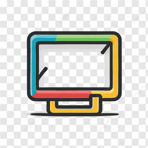 컴퓨터 화면의 아이콘 벡터 흰색 배경에 적합한 단순한 다채로운 아이콘 그림자 없음 작은 프레임 중앙 Png 일러스트 및 벡터 에 대한 무료 다운로드 Pngtree