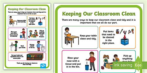 Ks1 Keeping Our Classroom Clean Display Poster Twinkl