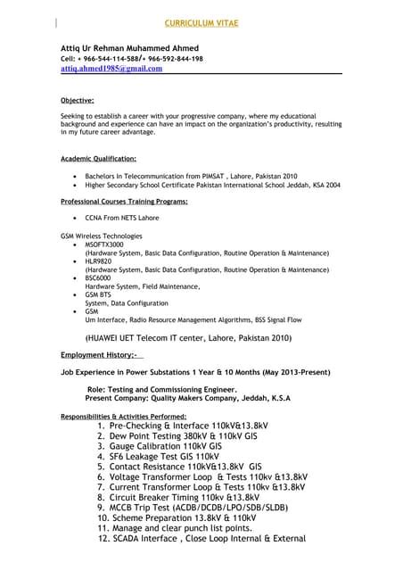 attiq ur rehman cv updated doc civil engineering industry industries