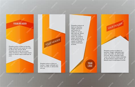 Premium Vector Set Vertical Banners Orange Background02