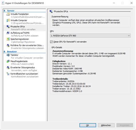 RemoteFX Mit Client Hyper V Computer Und Internet
