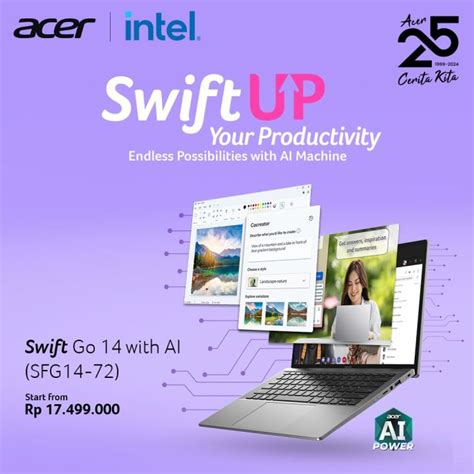 Acer Swift Go Sfg Dengan Intel Core Ultra Resmi Dijual Di Indonesia Jagat Review