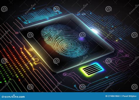 Fingerprint Sensor Futuristic Concept Stock Illustration Illustration Of Jail Signature
