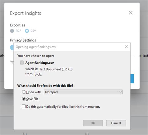 Export The Agent Dashboard As A Csv File Insights