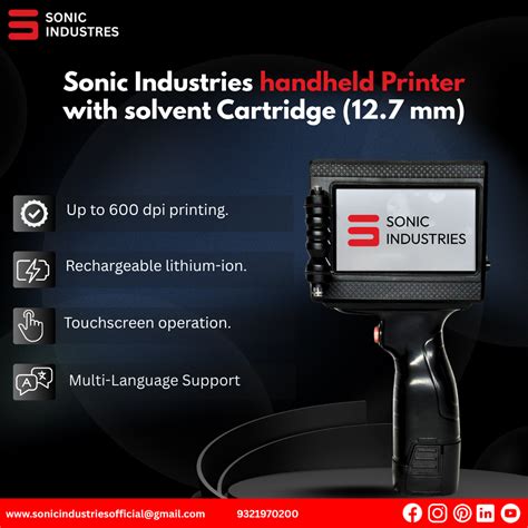 Buy Now Sonic Industries Plastic Thermal Inkjet Date Coder Handheld 127mm Printer