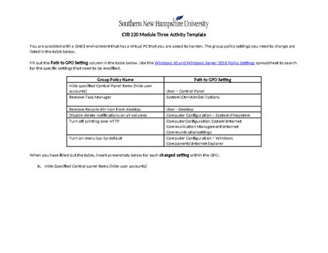 CYB Module Three Activity Template CYB Module Three Activity Template You Are Provided