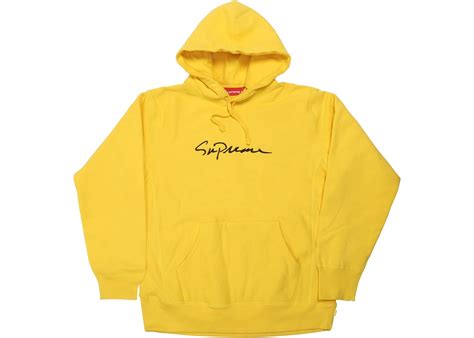 Supreme Classic Script Hoodie Yellow Stockx News