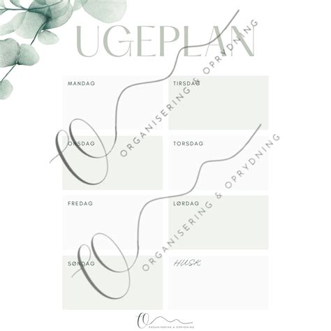 Ugeplan Print Selv Print Din Ugeplan Og Skab Overblik