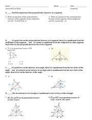 Geometry Review Sheet Equations And Theorems Course Hero