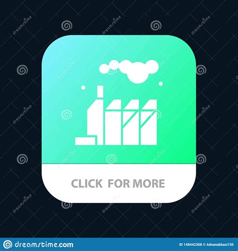 Energy Pollution Factory Mobile App Button Android And Ios Glyph Version Stock Vector