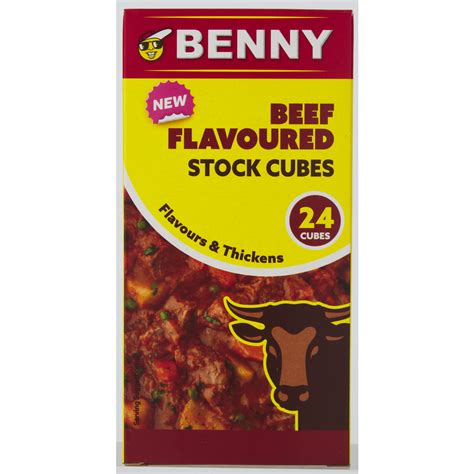 Benny Beef Flavoured Stock Cubes 24 X 10g Cooking Ingredients Food