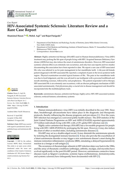 Pdf Hiv Associated Systemic Sclerosis Case Report