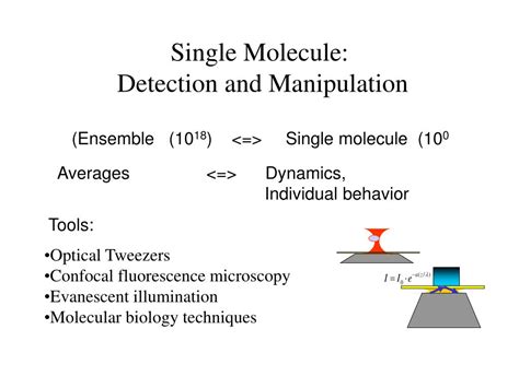 PPT Single Molecule Detection And Manipulation PowerPoint Presentation ID