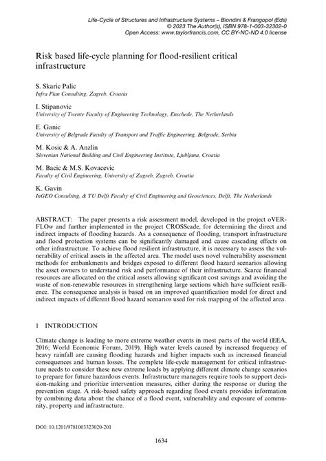 Pdf Risk Based Life Cycle Planning For Flood Resilient Critical Infrastructure