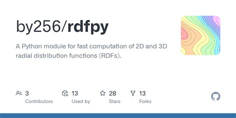 Github By256rdfpy A Python Module For Fast Computation Of 2d And 3d