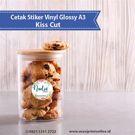 Cetak Stiker Label Kiss Cut Bahan Vinyl Glossy Cetak Stiker Label A Manual Cut Cetak Stiker
