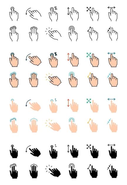 Premium Vector Gesture Set Icon Swipe Tap Doubleclick Rotate Pinch