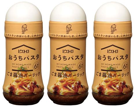 Amazon パスタソース ピエトロ おうちパスタ ごま 醤油 ガーリック 180ml （3個セット） 香ばしさが食欲をそそる和風ソース