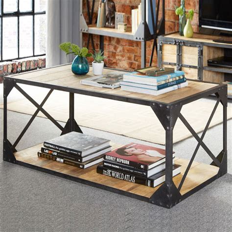 Moseley Industrial Coffee Table Assembled Oak World