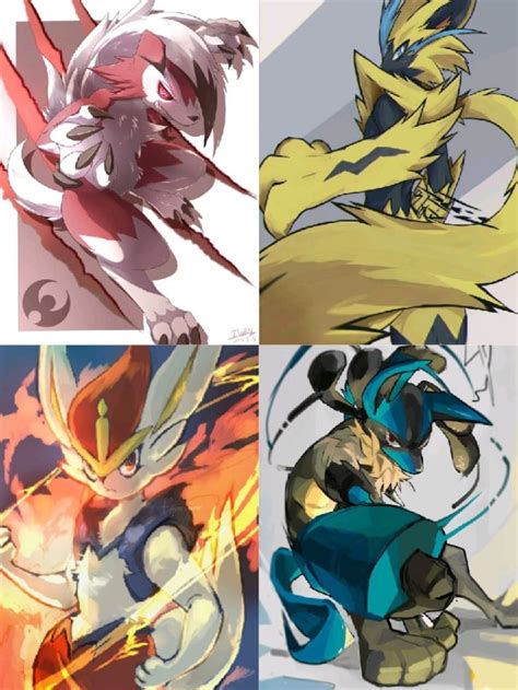Lucario X Cinderace X Zeraora X Lycanroc